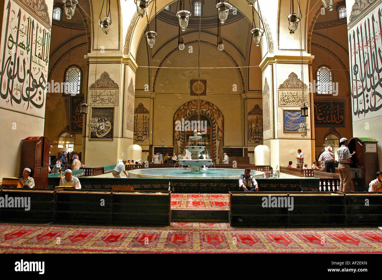 Interior of Ulucami Mosque 1396-1399 Bursa Turkey Stock Photo - Alamy