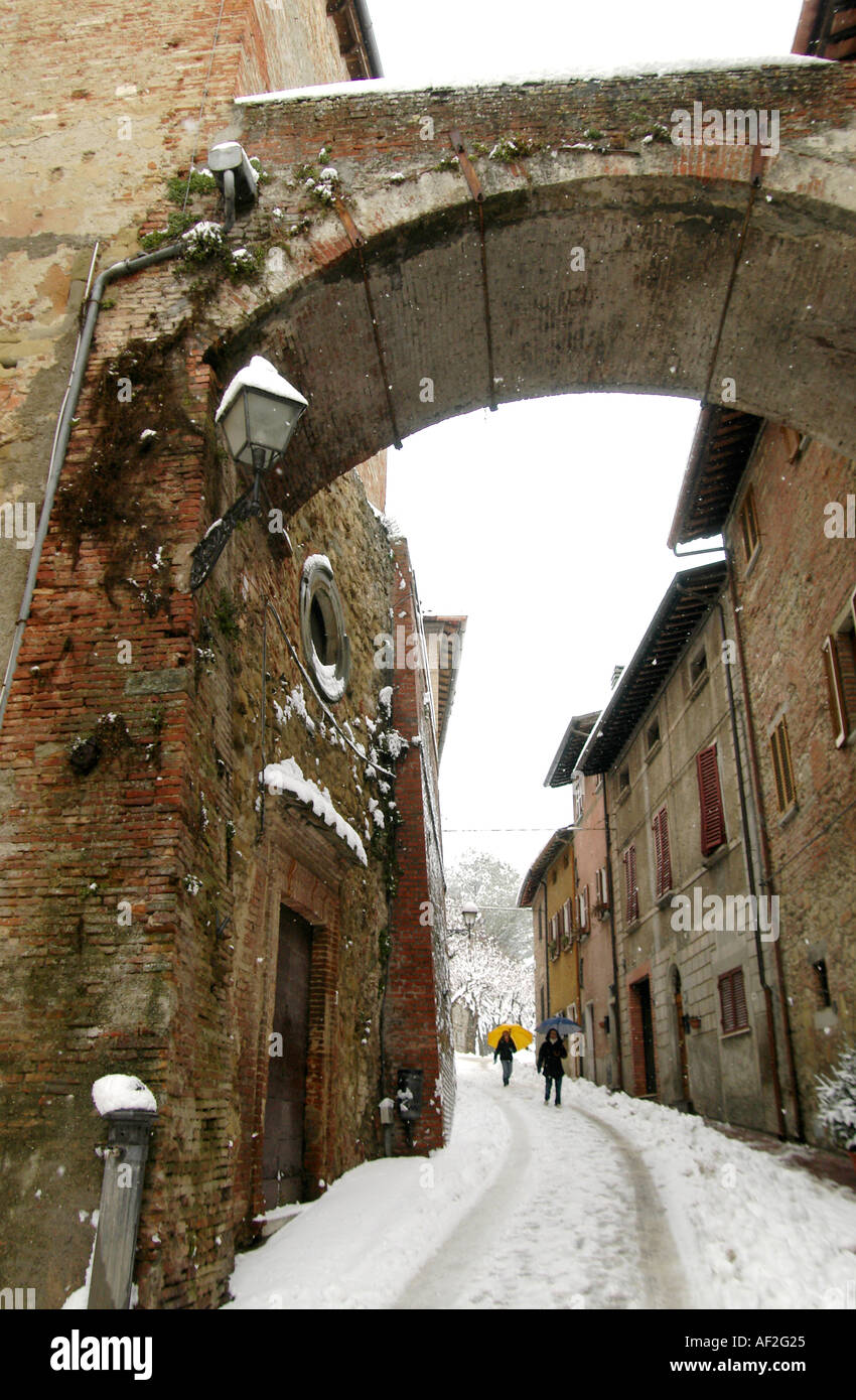 A snow covered village in Italy Stock Photo - Alamy