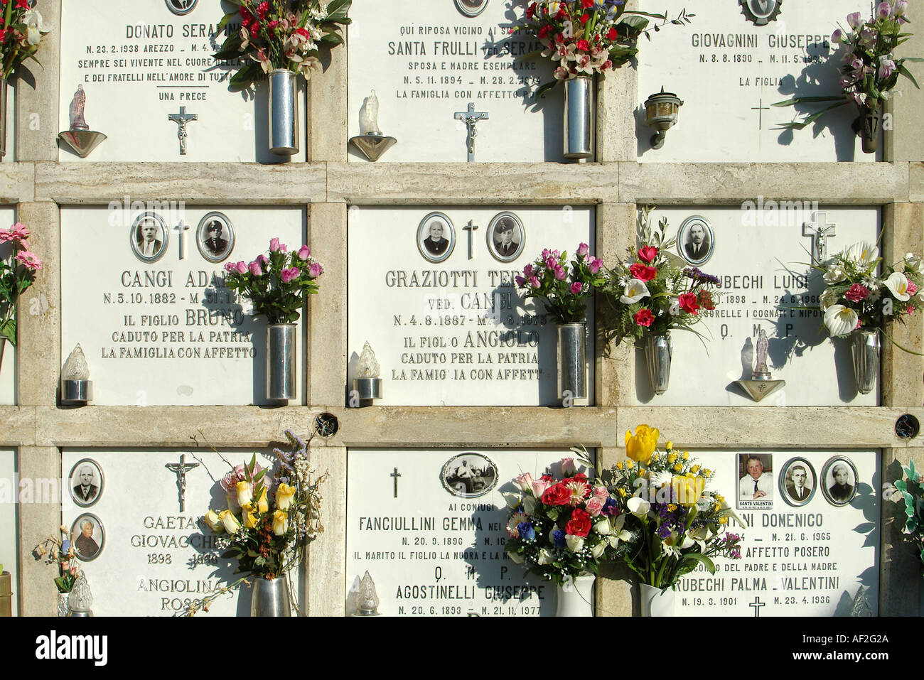 Italian cemetery with wall graves Stock Photo - Alamy