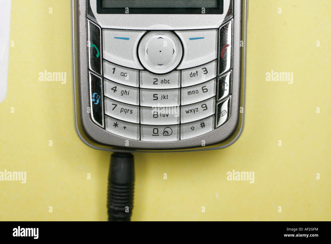 A mobile phone Nokia pictured against a yellow background Stock Photo ...