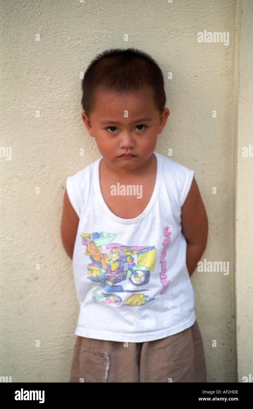 Sad looking Filipino boy Boracay Island Stock Photo - Alamy