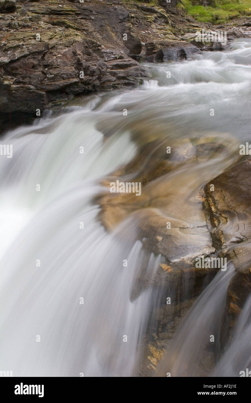 Linn o' Dee flowing waterfall, gorge river canyon, rock landscape, at ...