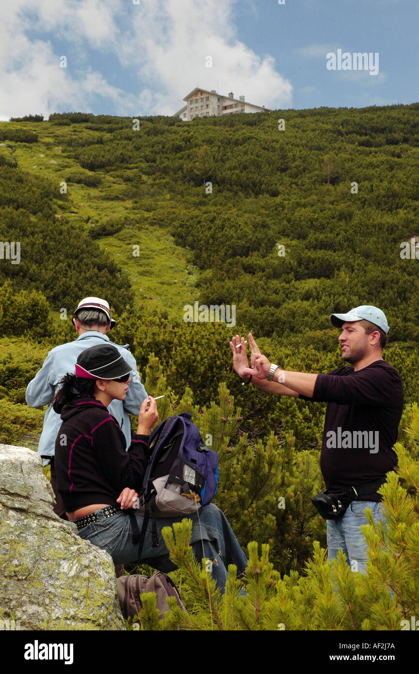 landscape people in Rila mountain Stock Photo - Alamy