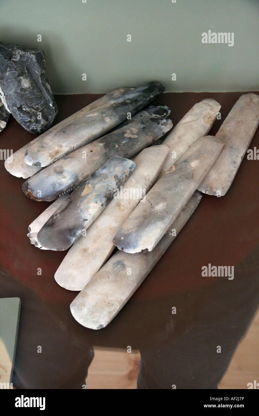 Flint axes at the museum Gotlands Fornsal in Visby Gotland Sweden Stock ...