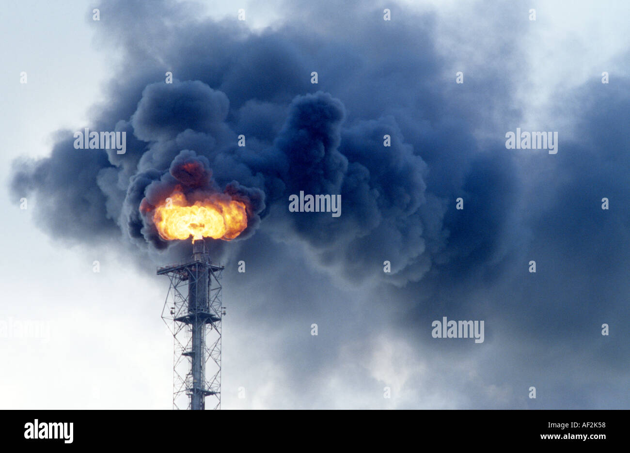 Flare stack at oil refinery Immingham North Lincolnshire, UK Stock ...