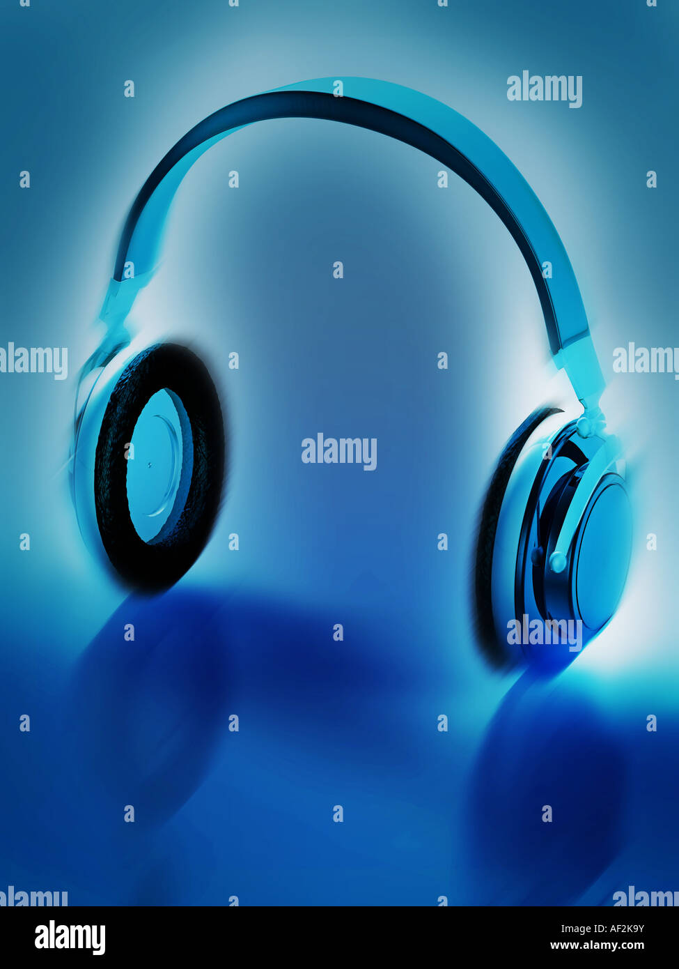 3d concept illustration of music headset headphones Stock Photo - Alamy
