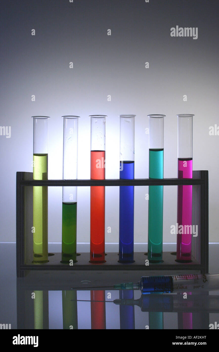 Colourful chemicals laboratory apparatus hi-res stock photography and ...