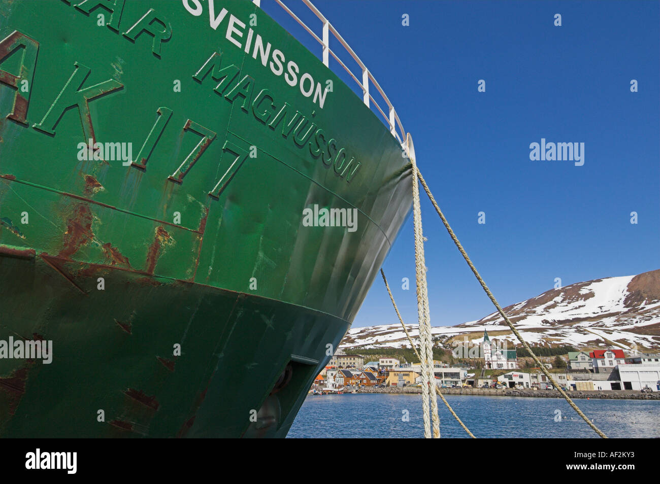 Big green trawler moored in hi-res stock photography and images - Alamy