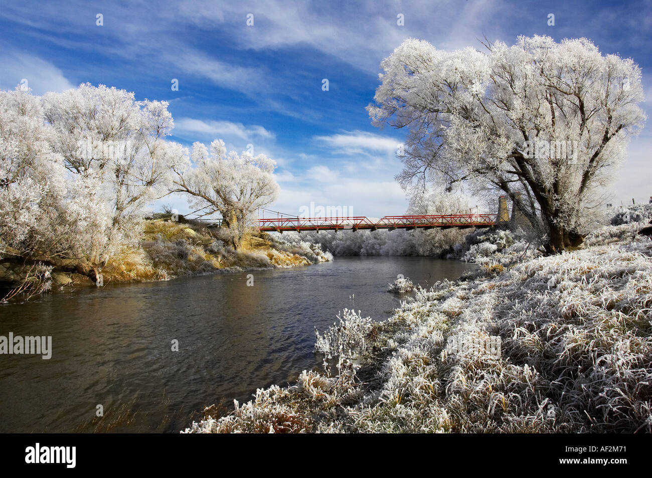Historic Suspension Bridge Taieri River Sutton Otago South Island New ...
