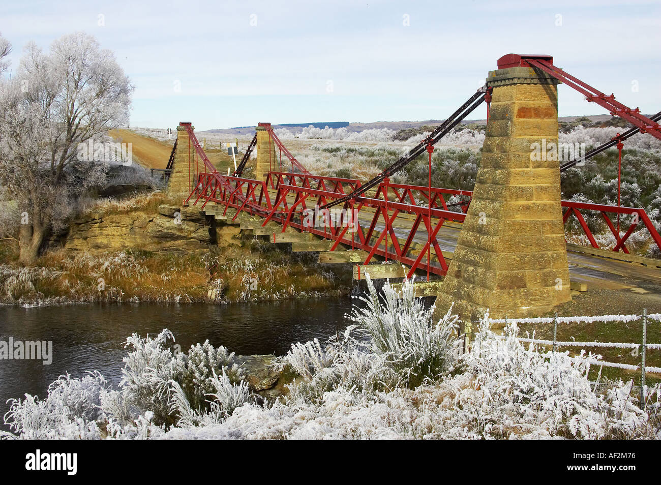 Historic Suspension Bridge Taieri River Sutton Otago South Island New ...