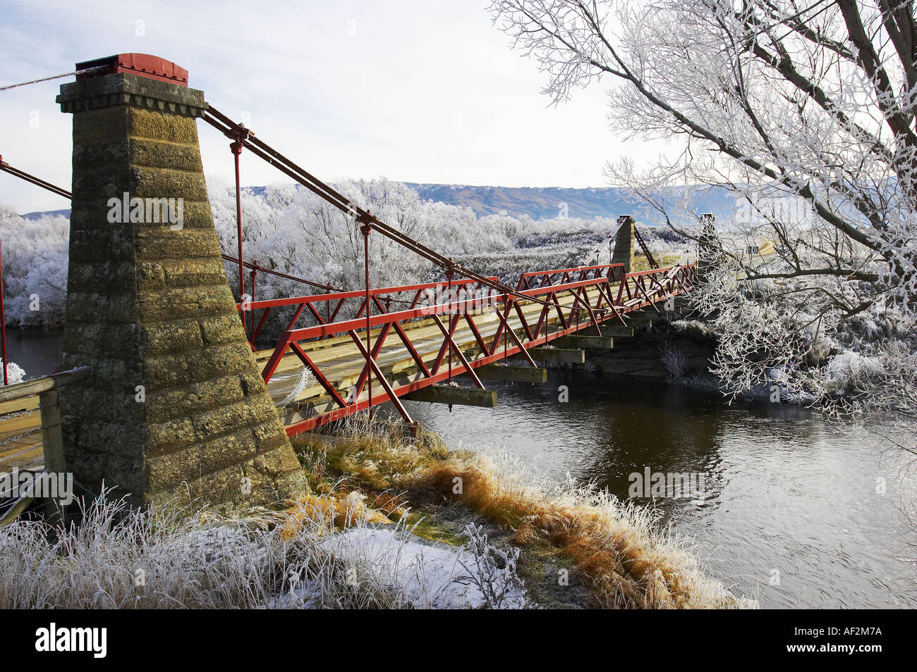 Historic Suspension Bridge Taieri River Sutton Otago South Island New ...