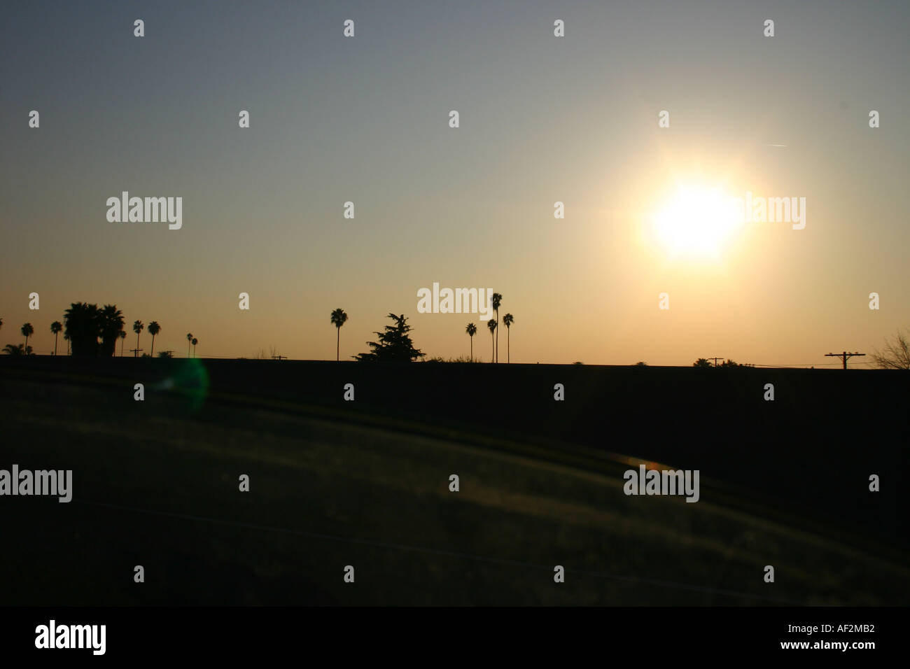 Sun shining through the haze in Los Angeles Stock Photo - Alamy