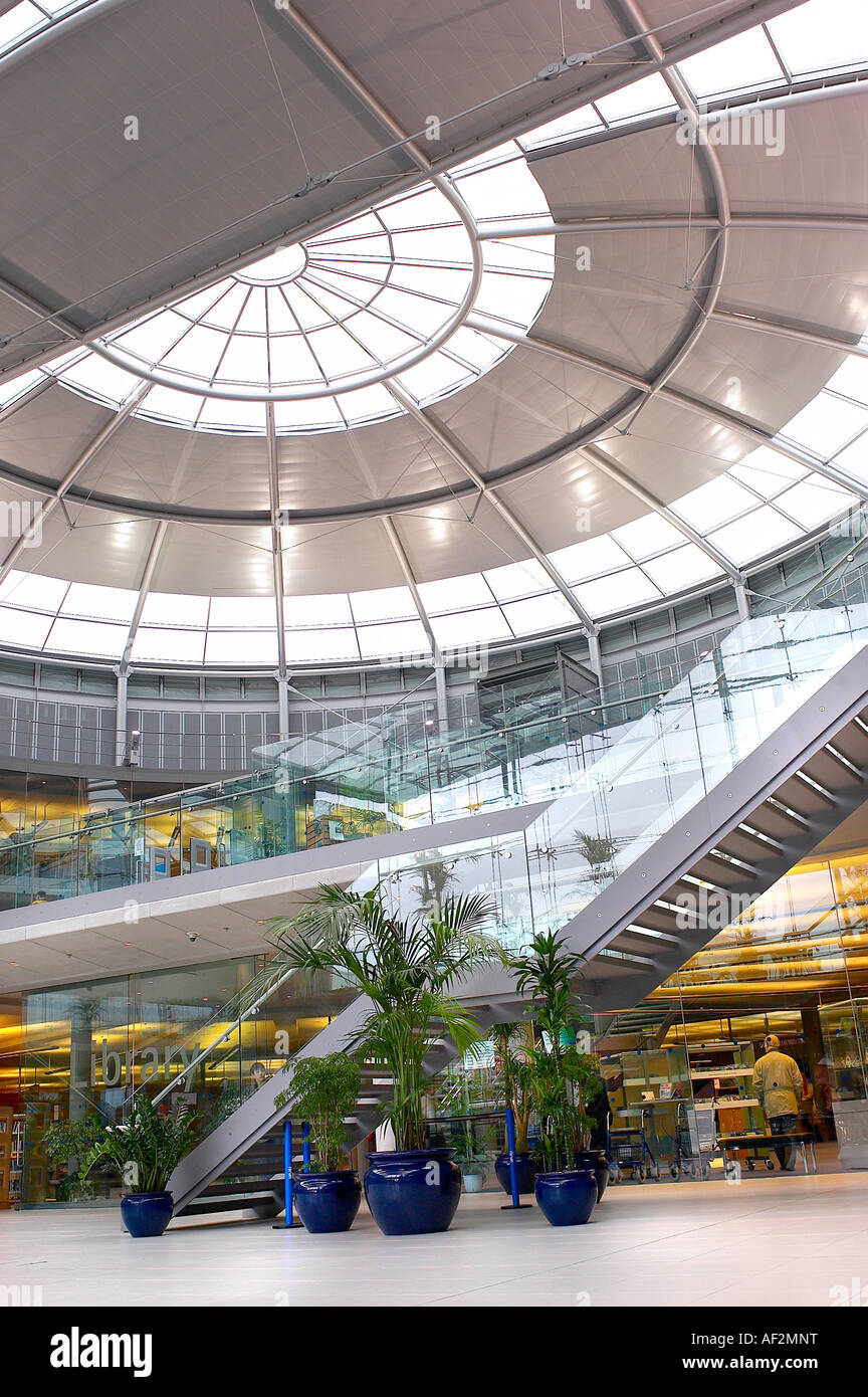 STAIRCASE INTO THE FORUM LIBRARY, NORWICH, ENGLAND, UK Stock Photo - Alamy