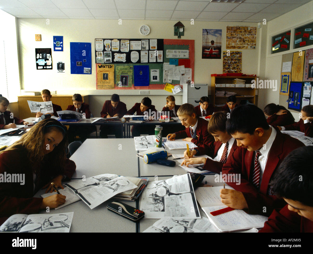 High School Pupils Working In Classroom Stock Photo - Alamy