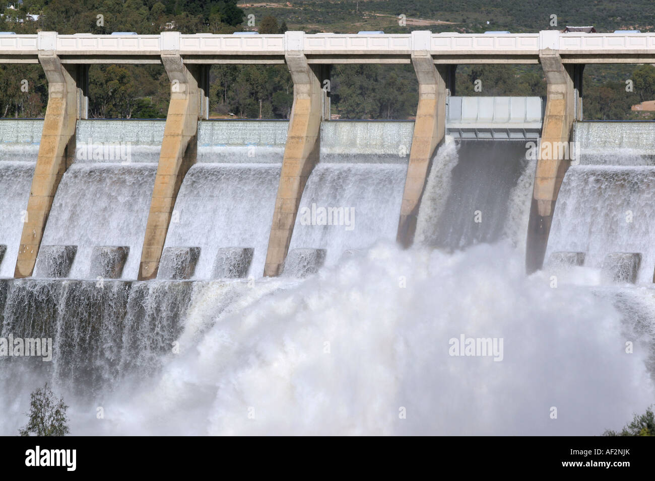 Flood gates released, Clanwilliam Dam, South Africa Stock Photo - Alamy