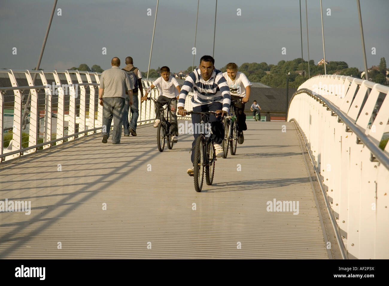 Cycle Footbridge Newport Gwent Wales UK Stock Photo - Alamy