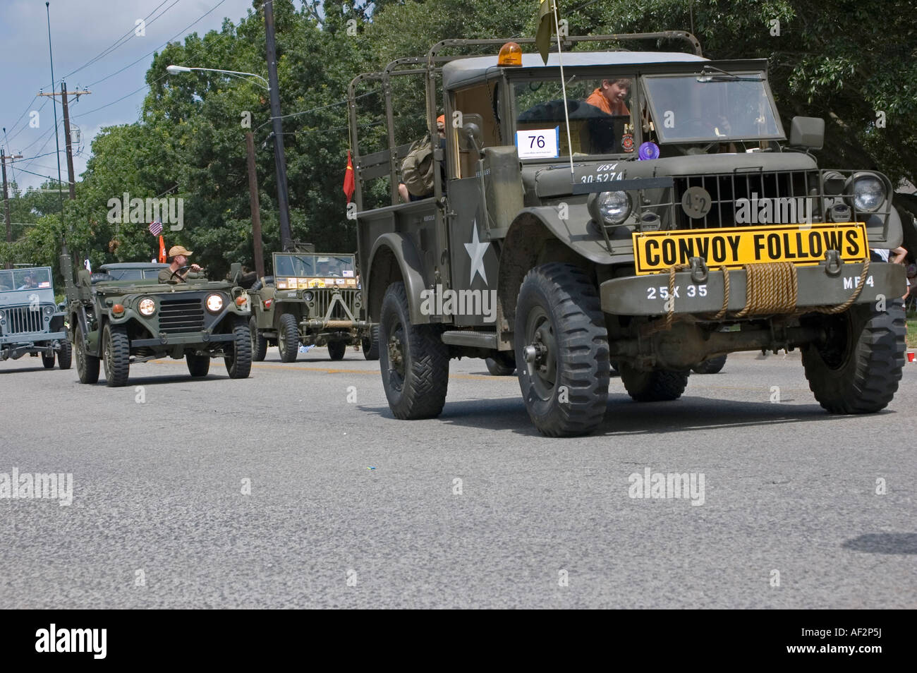 Military Convoy of jeeps Stock Photo - Alamy