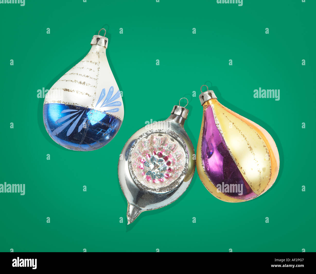 Red Rocket Stock Christmas tree ornaments on color background with ...