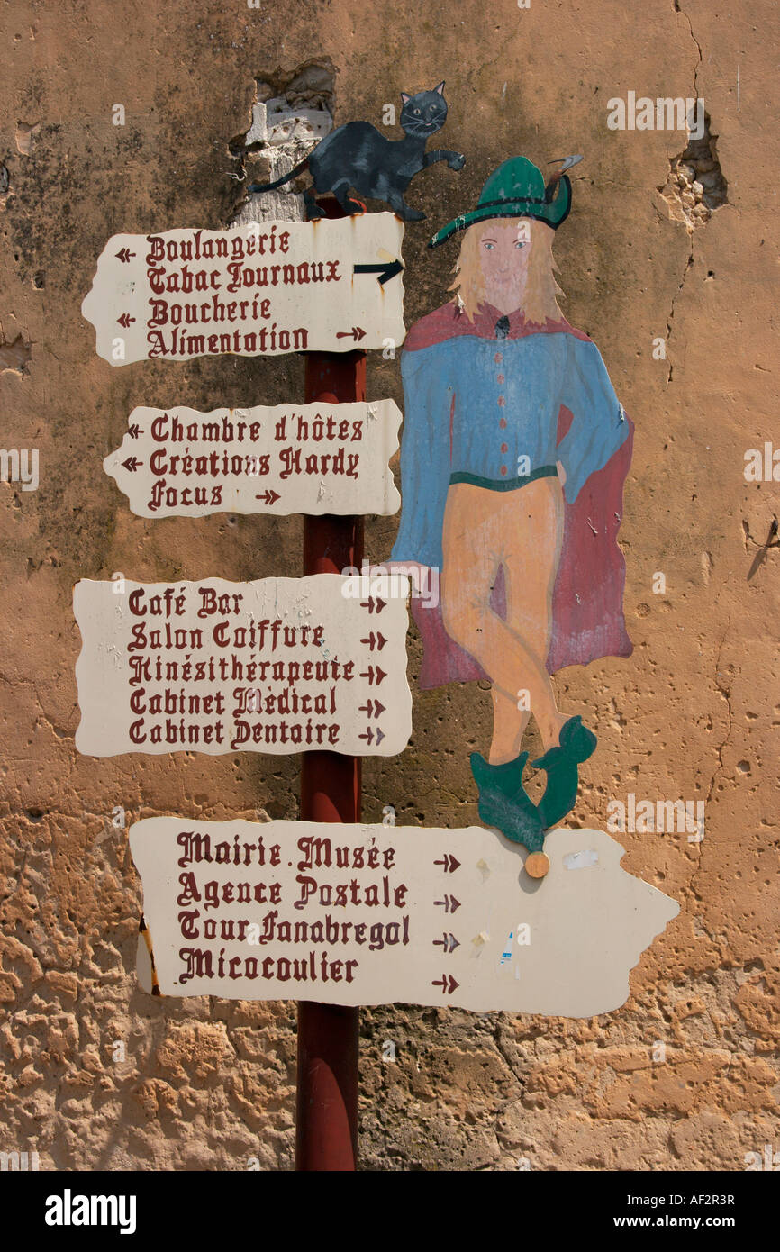 A medieval village sign taken in The Languedoc Roussillon area of ...