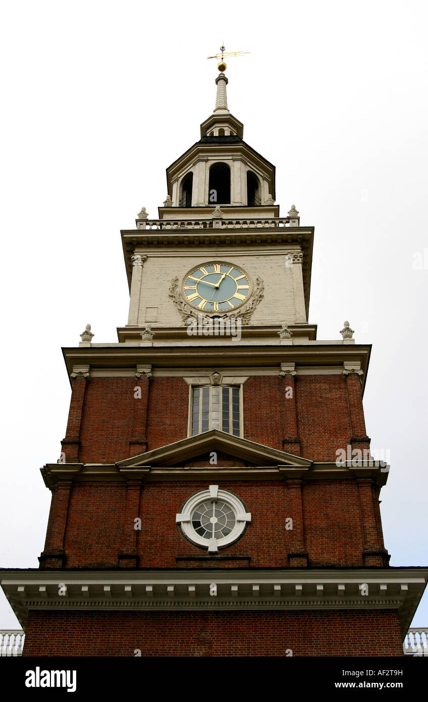A view from the clock tower of Independence Hall Philadelphia United ...