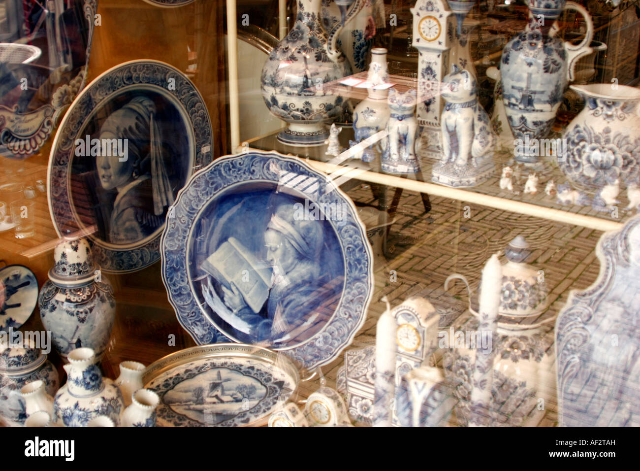 Art and kitch as souvenirs from Delft Delftware or Delft pottery is ...