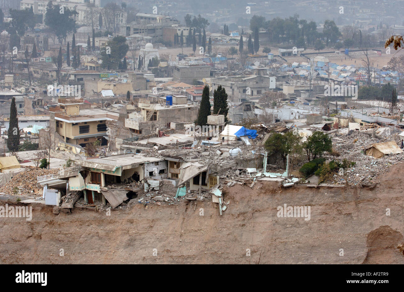 Earthquake destroyed city of Muzaffarabad, Pakistan, 2005 Stock Photo ...