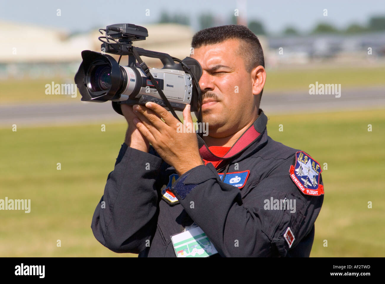 A video photographer from the USAF Heritage Flight Stock Photo - Alamy