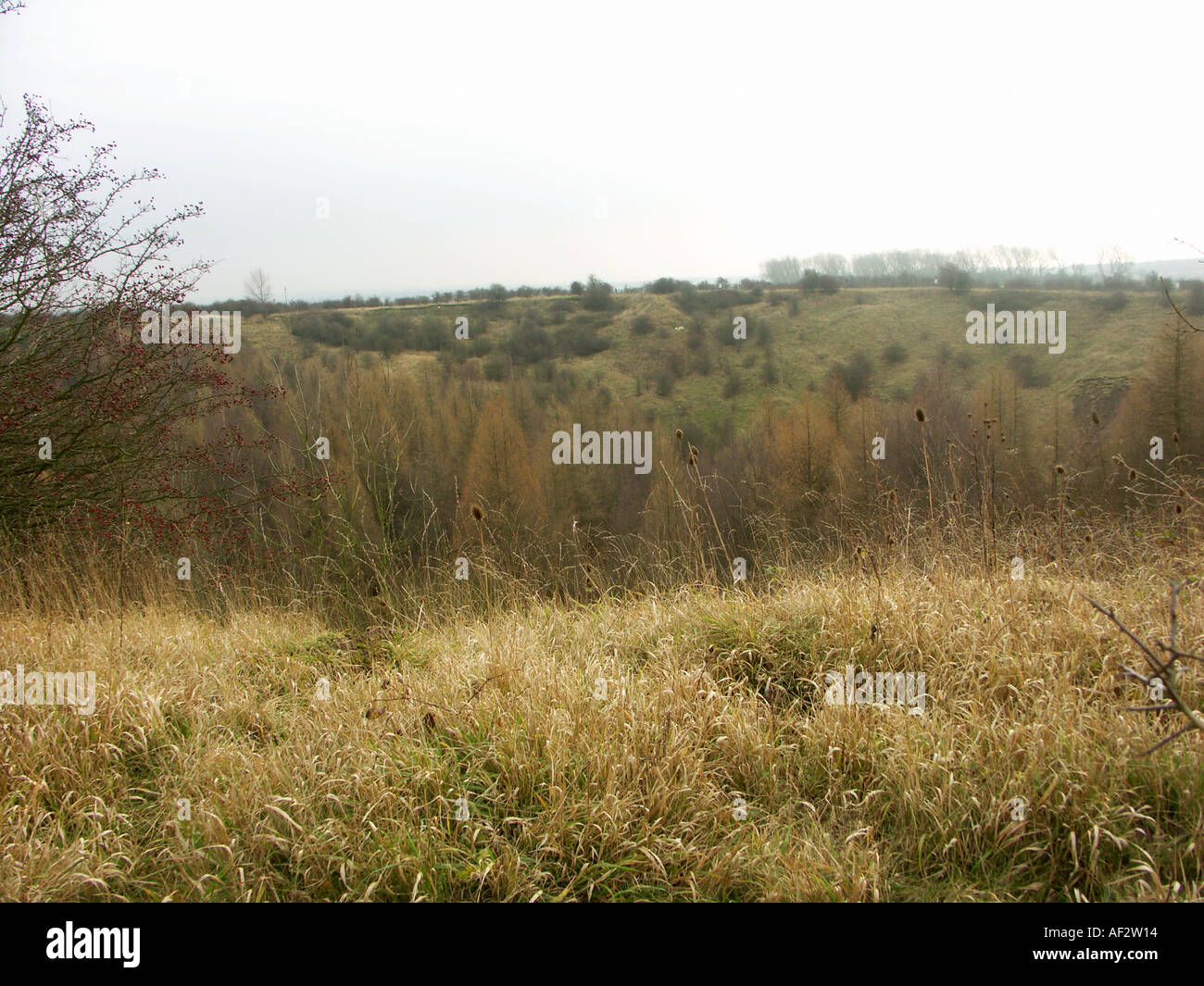 A view near the edge of the crater at RAF Fauld. Scene of the largest ...