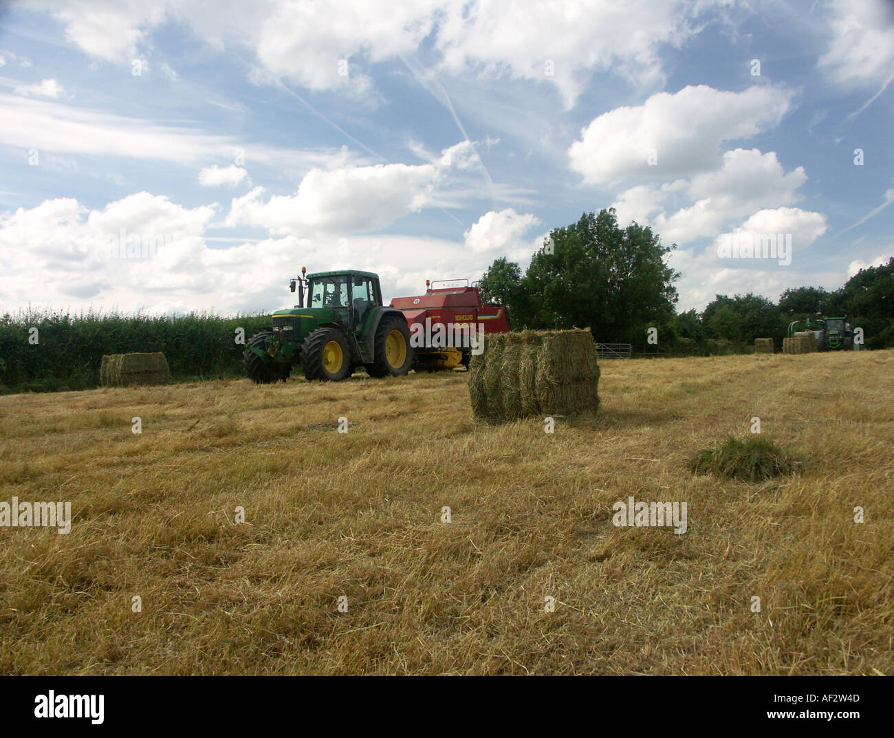 Hay making and baling British Countryside Bales Stock Photo - Alamy
