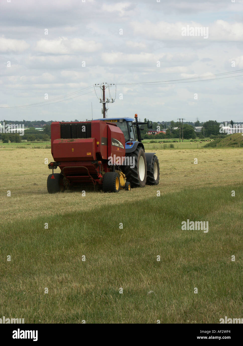 Hay making and baling British Countryside Bales Stock Photo - Alamy
