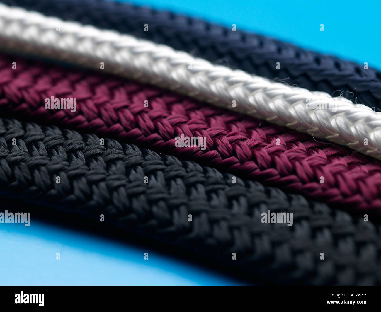 close up sailor rope cord string twine climbing colours different Stock ...