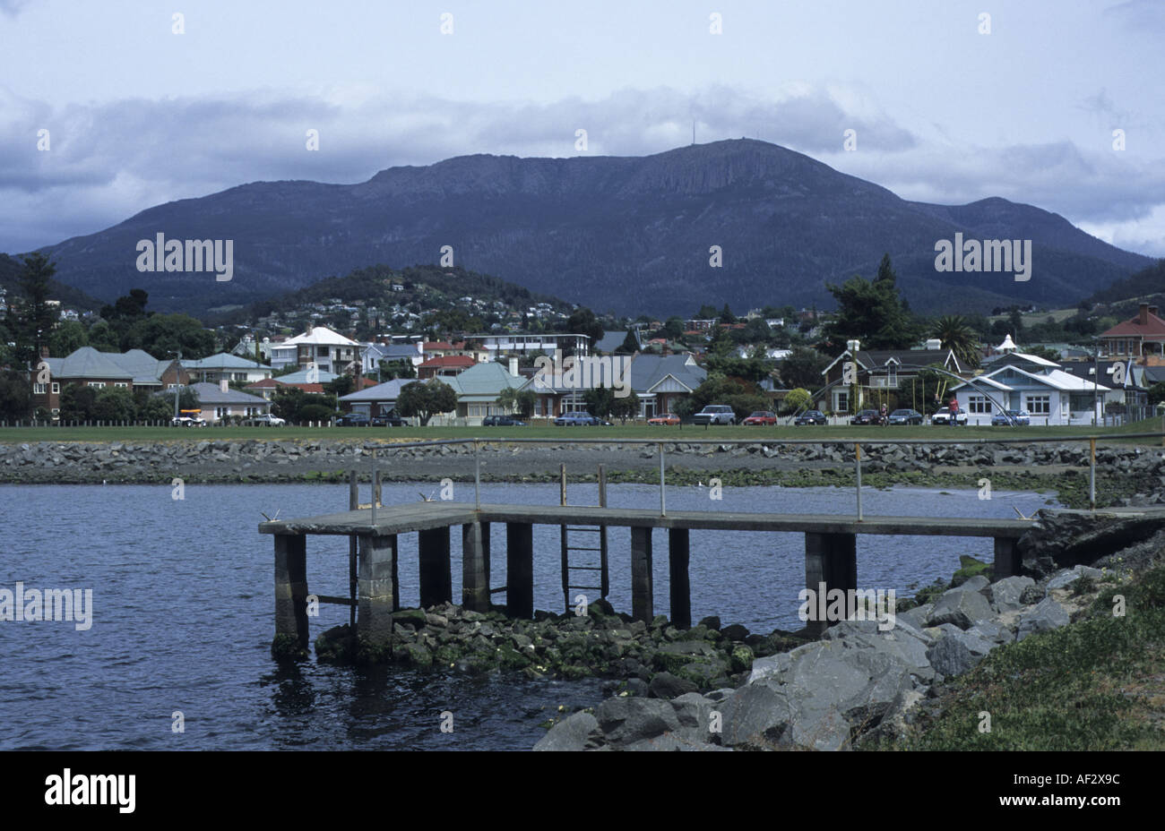 Sandy Bay and Mount Wellington, Hobart, Tasmania, Australia Stock Photo ...