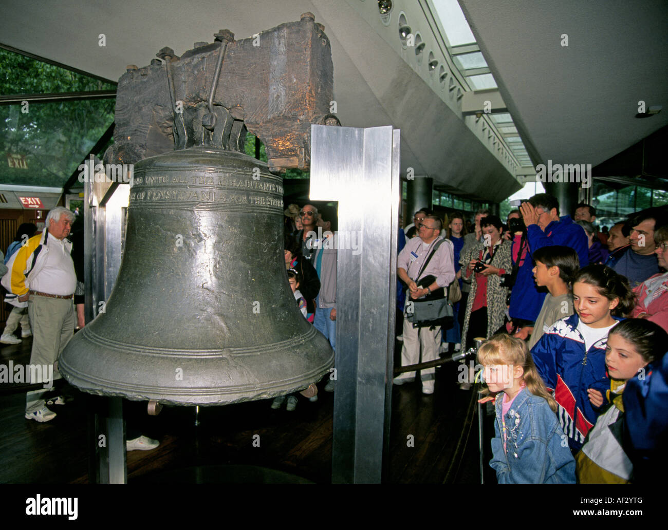 A view of the American Liberty Bell in its resting place near ...