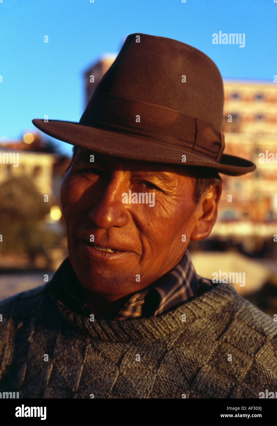 Aymara man - Copacabana, Lake Titicaca BOLIVIA Stock Photo - Alamy