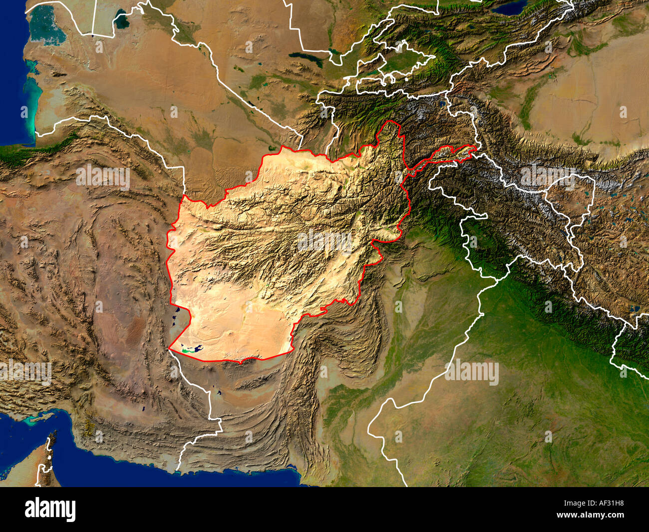 Topographical map of afghanistan hi-res stock photography and images ...