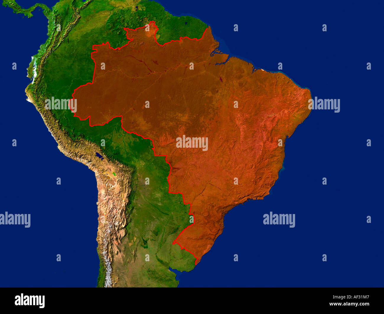 Brazil highlighted map hi-res stock photography and images - Alamy