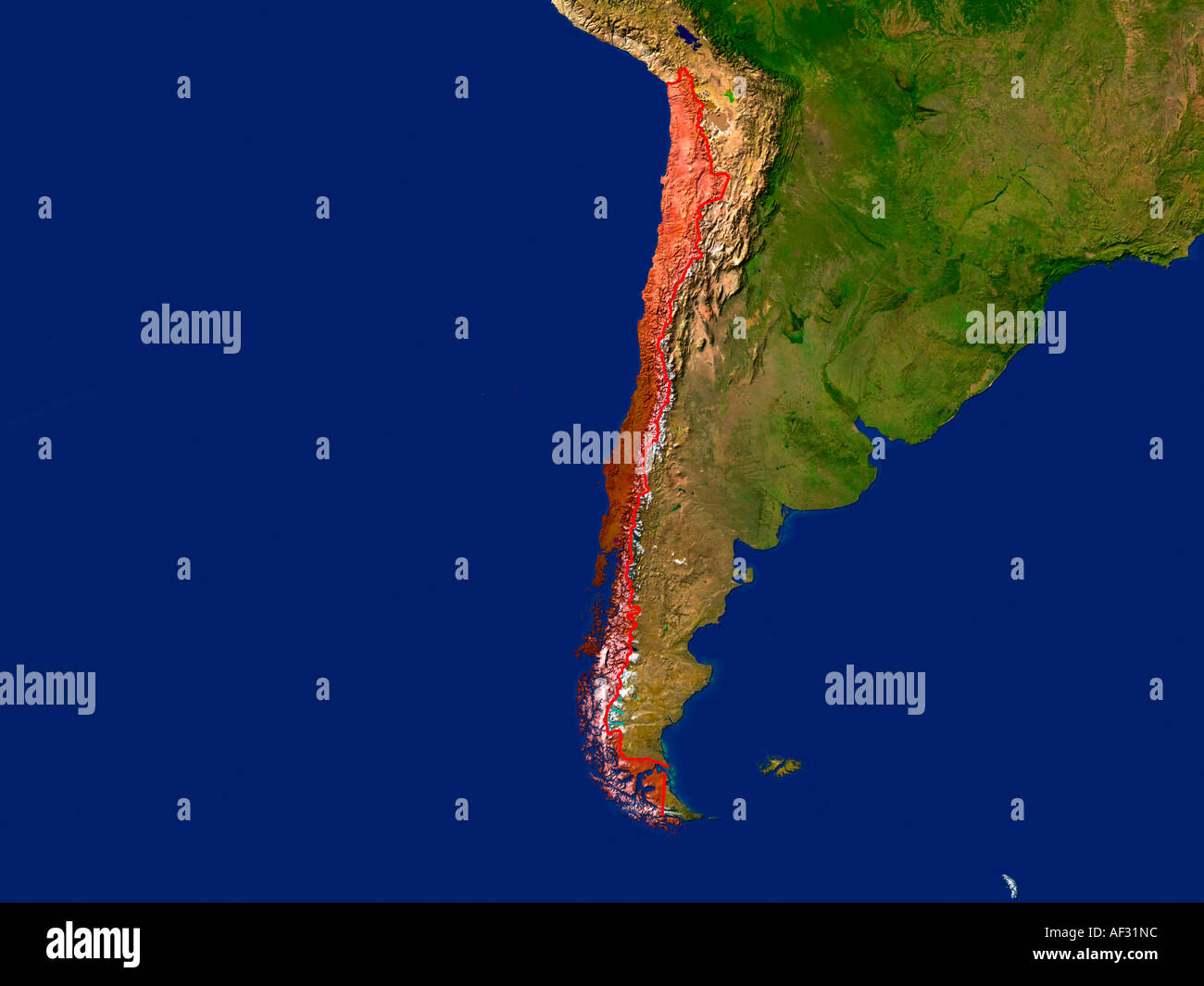 Map south america chile detail hi-res stock photography and images - Alamy