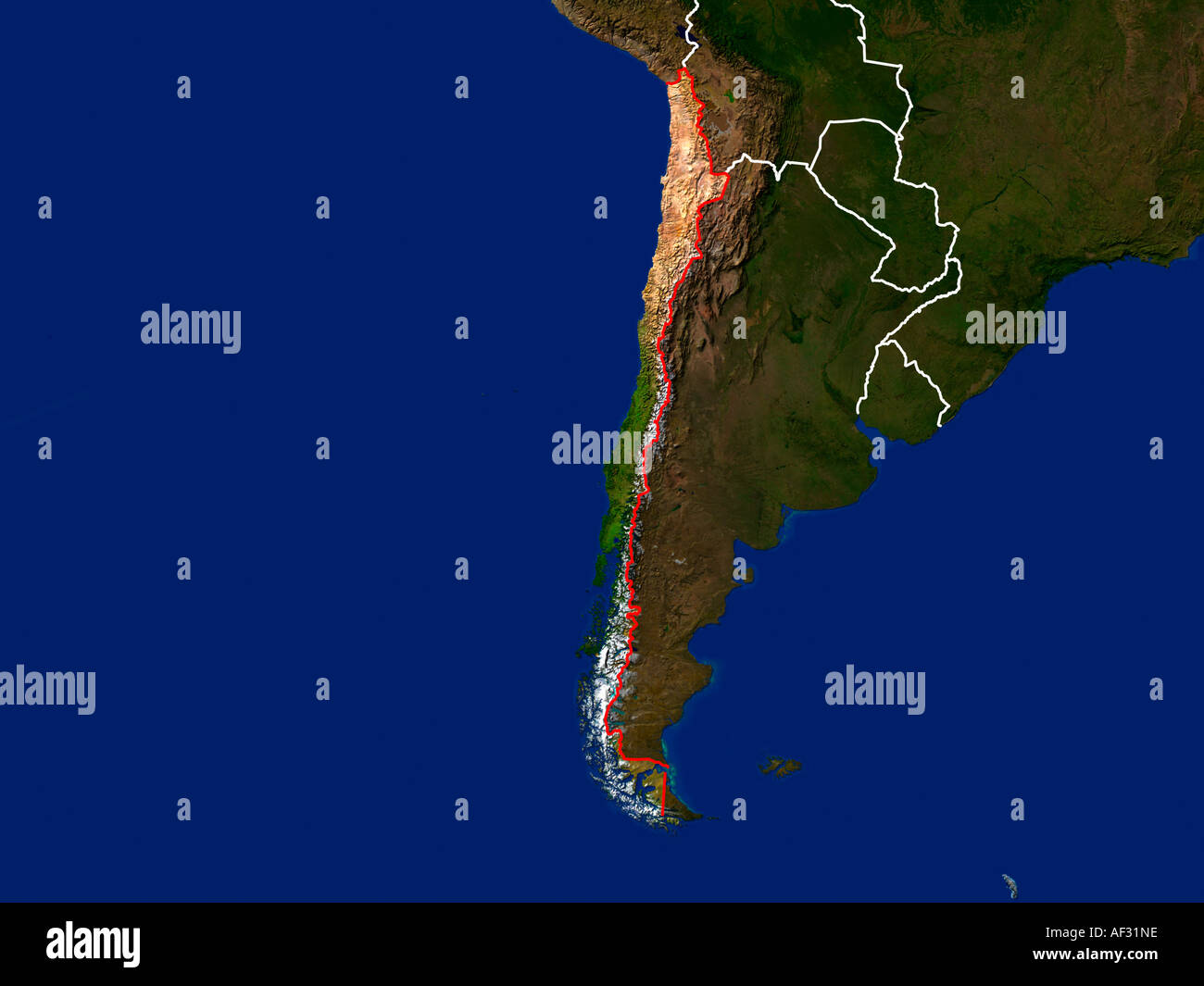Map south america chile detail hi-res stock photography and images - Alamy