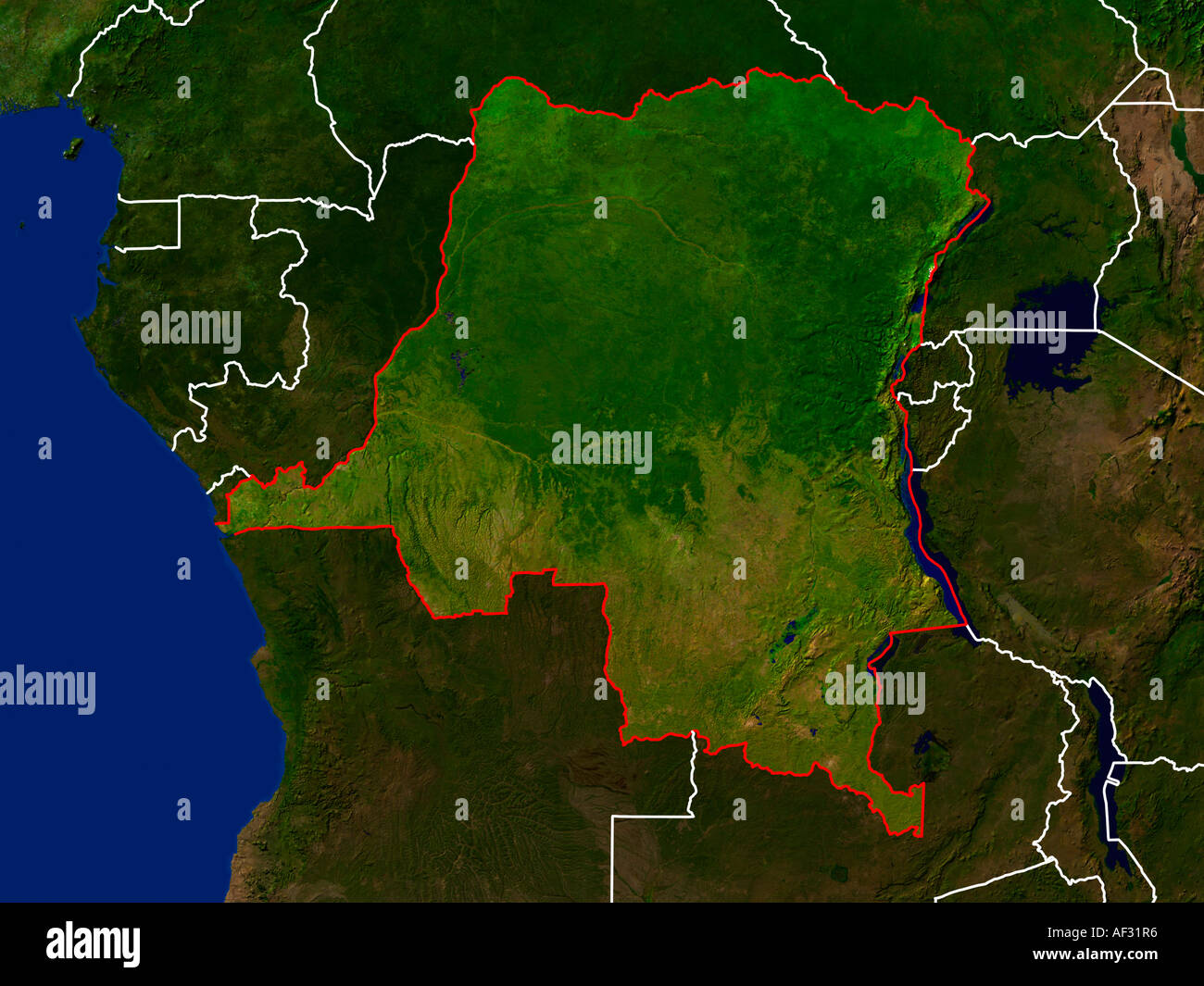 Highlighted Image of The Democratic Republic Of Congo Stock Photo - Alamy