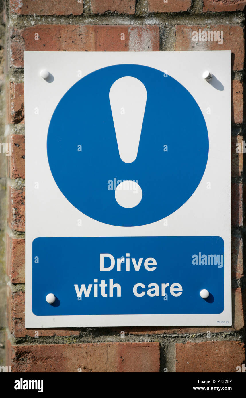 Drive with care sign, England, UK Stock Photo - Alamy