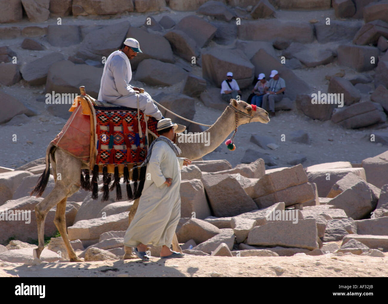 Egyptian man riding on camel Cairo Egypt Stock Photo - Alamy