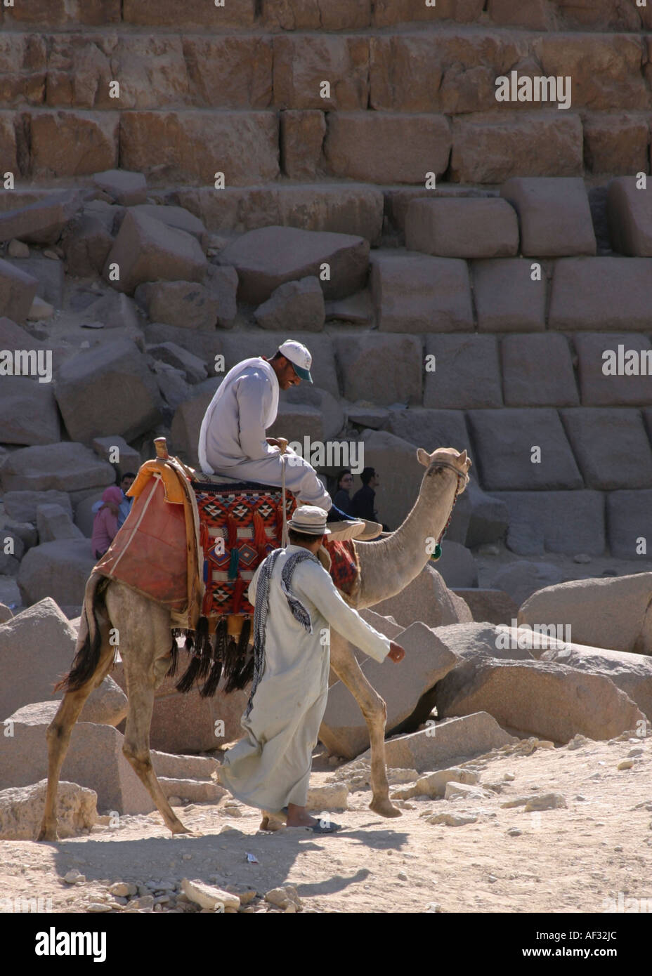 Egyptian man riding on camel Stock Photo - Alamy