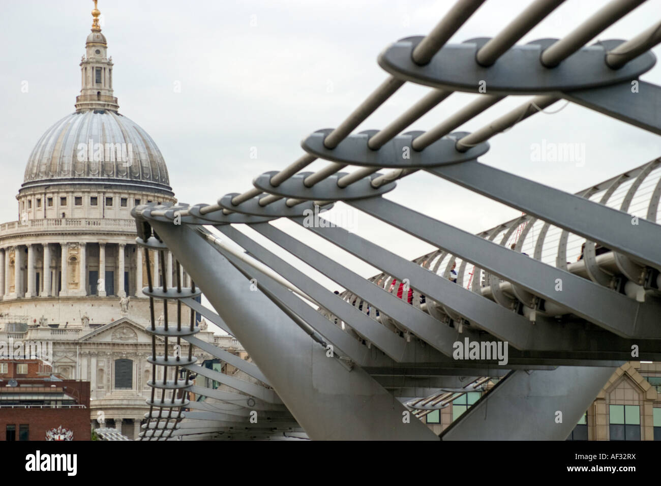 The London Millennium Footbridge Looking to Saint Pauls Cathedral Stock Photo - Alamy