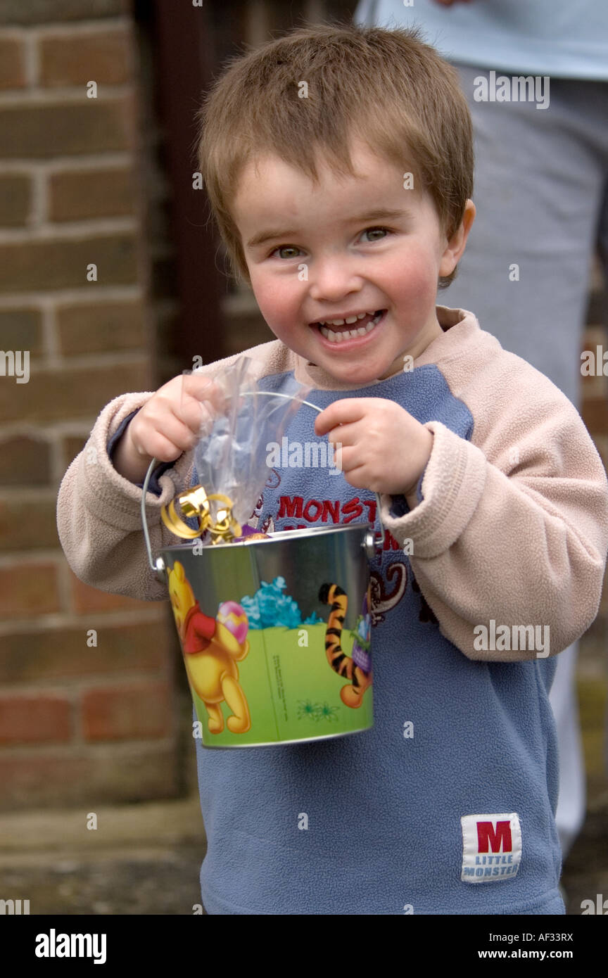 Little Boy Doing An Easter Egg Hunt Stock Photo - Alamy