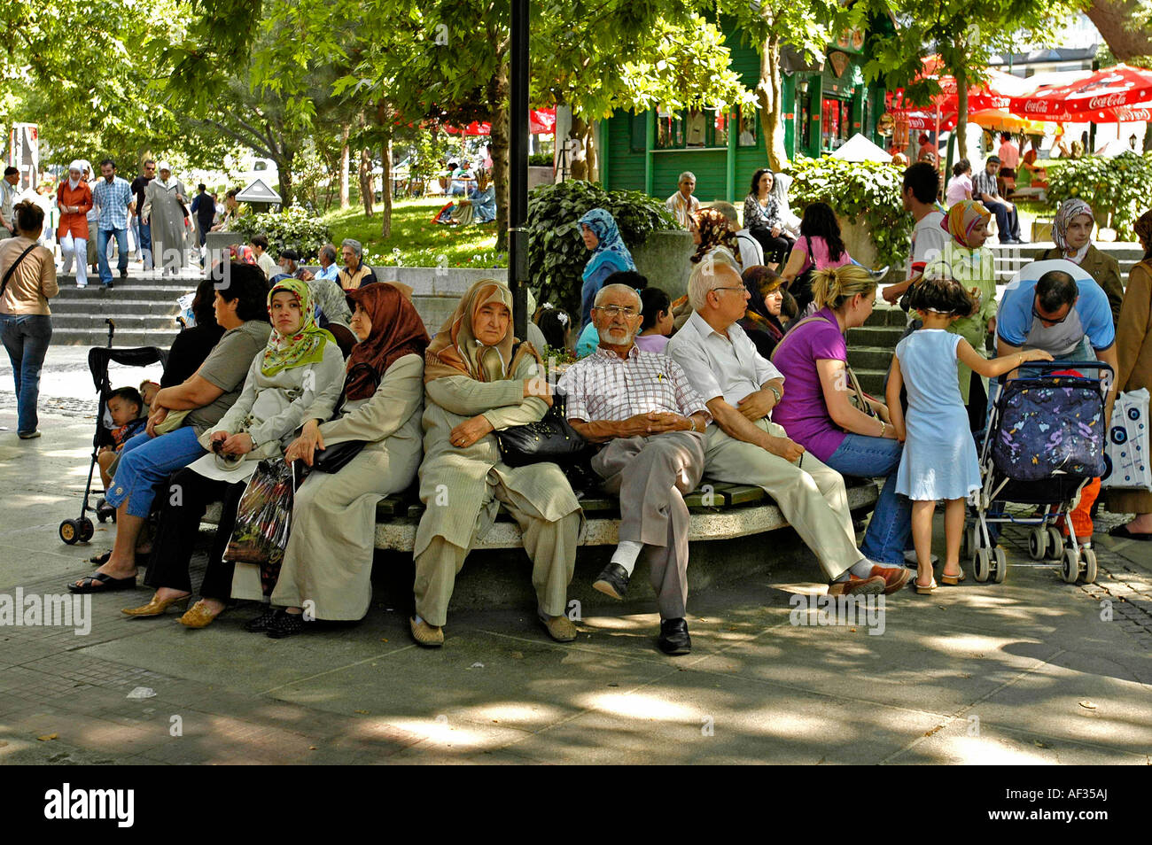 People relaxing behind the Old Bazaar, Bursa, Turkey Stock Photo - Alamy