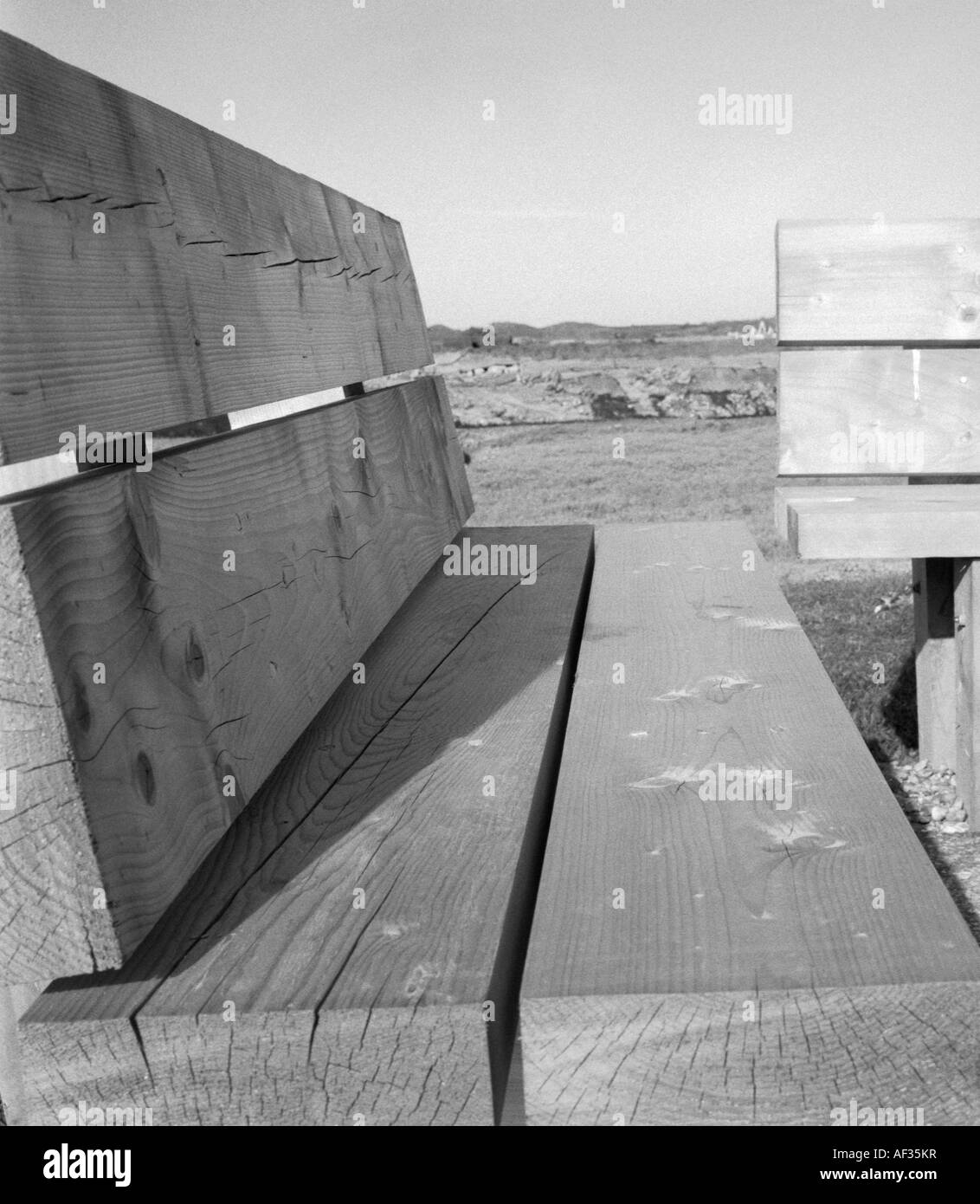 Abstract image of two wooden benches Stock Photo - Alamy
