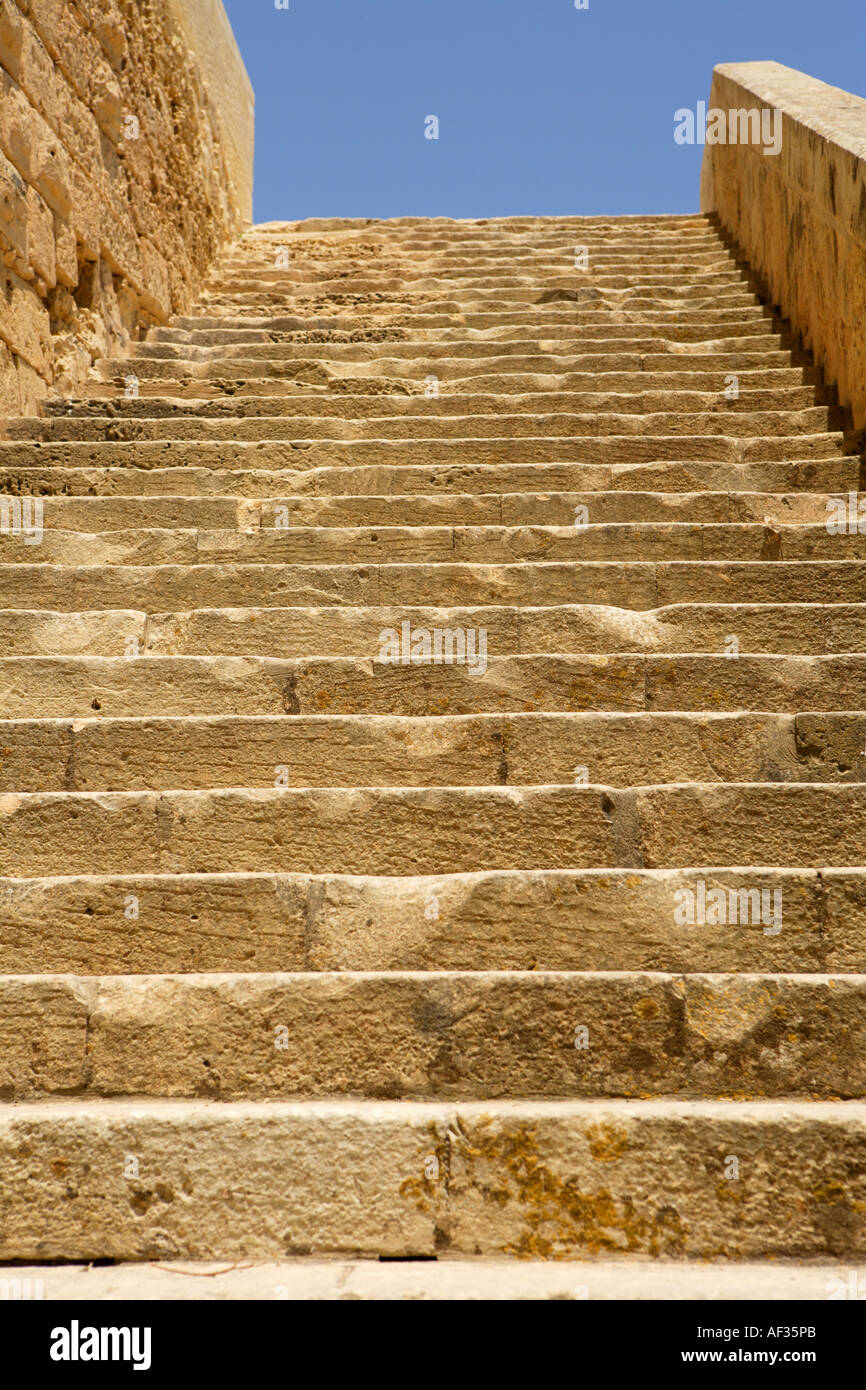 Limestone Stairs, The Old Citadel, Il-Kastell, Victoria (Rabat), Gozo ...
