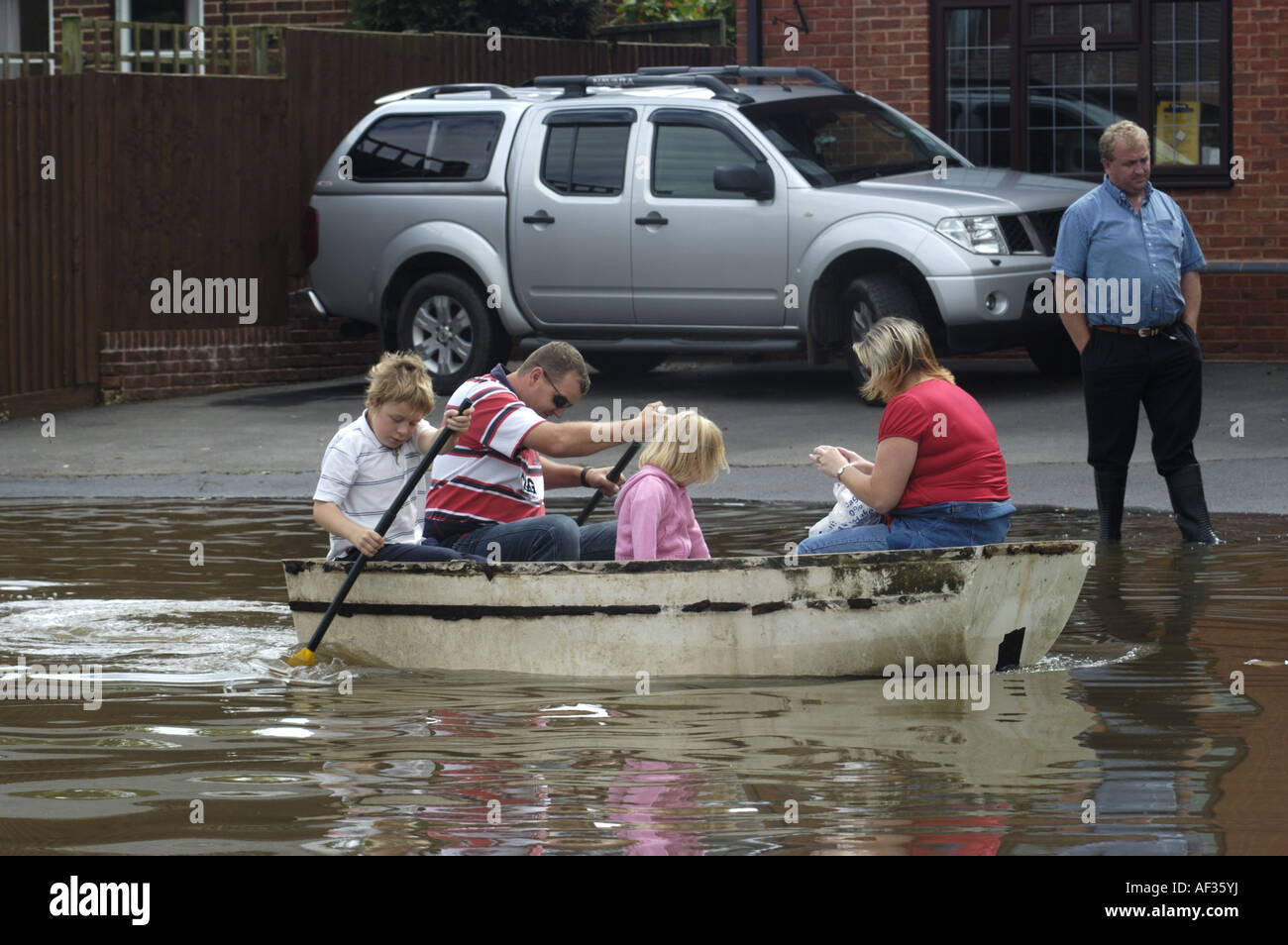 Floods in the Longford area of Gloucester England July 2007 Stock Photo ...