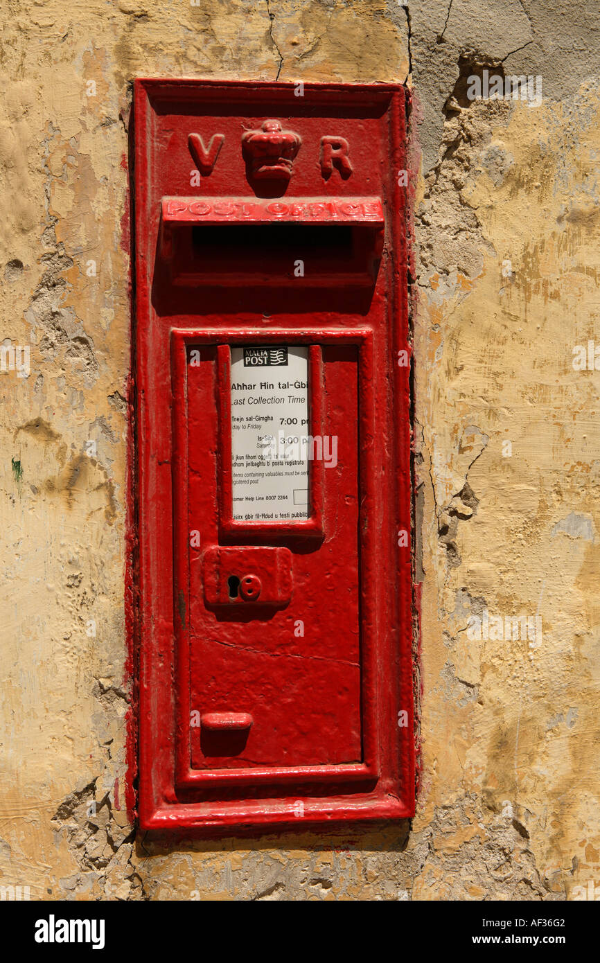 Traditional Red British Post Box, Victoria, Gozo, Malta Stock Photo - Alamy
