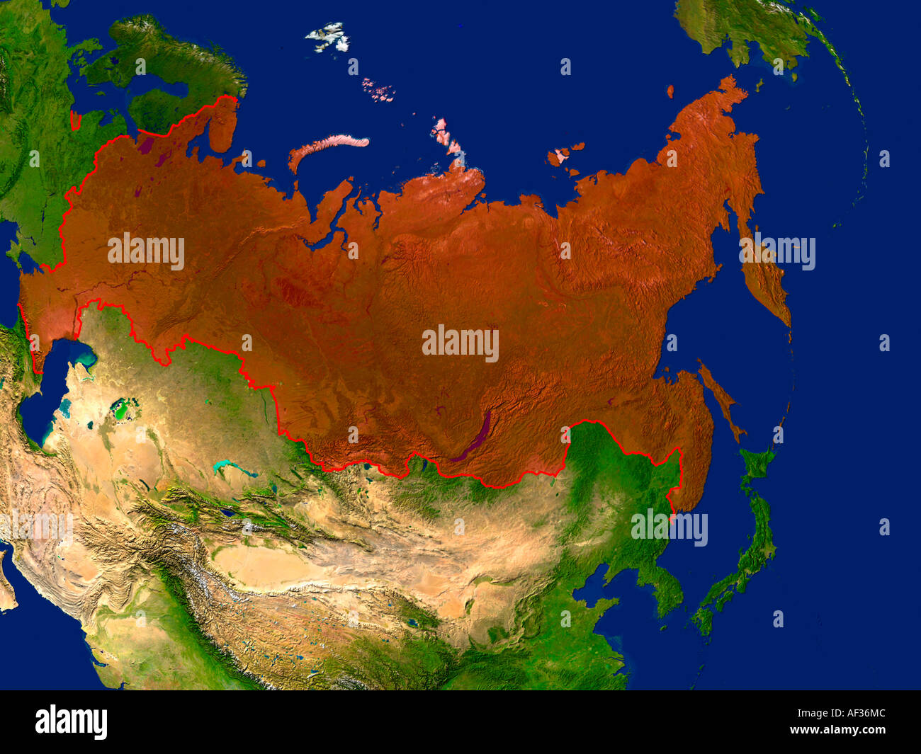 Russia satellite map hi-res stock photography and images - Alamy